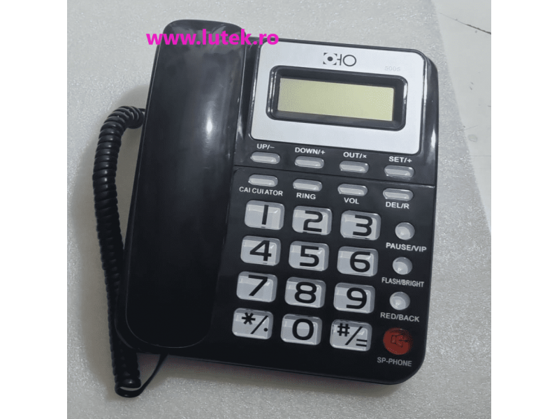 Telefon fix cu fir si taste mari transparente display LCD