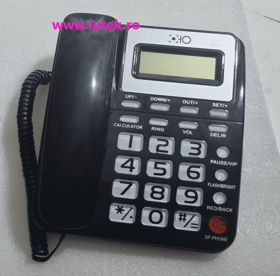 Telefon fix cu fir si taste mari transparente display LCD