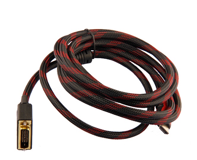 Cablu HDMI to DVI D invelit in panza